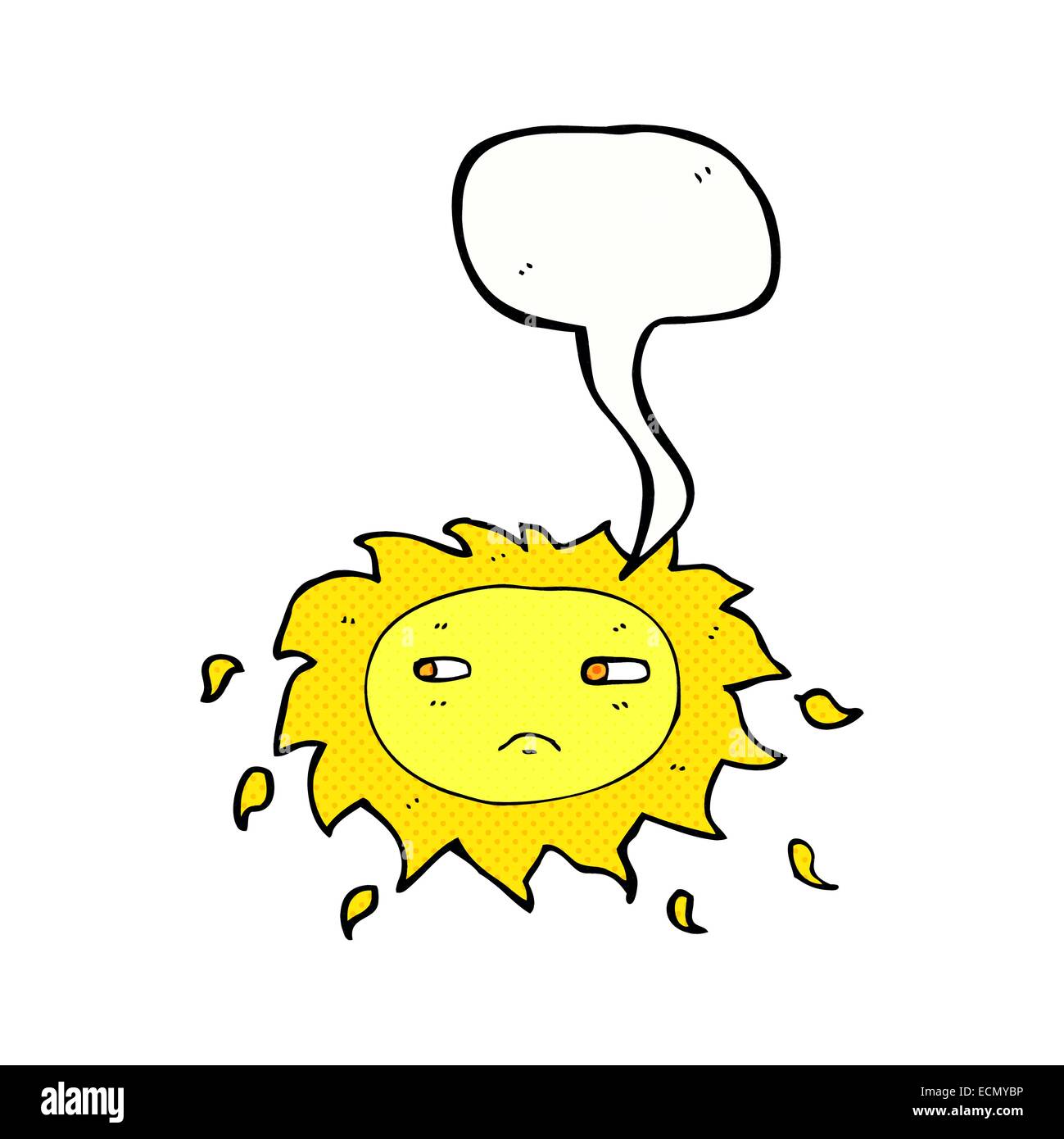 cartoon sad sun with speech bubble Stock Vector Image & Art - Alamy