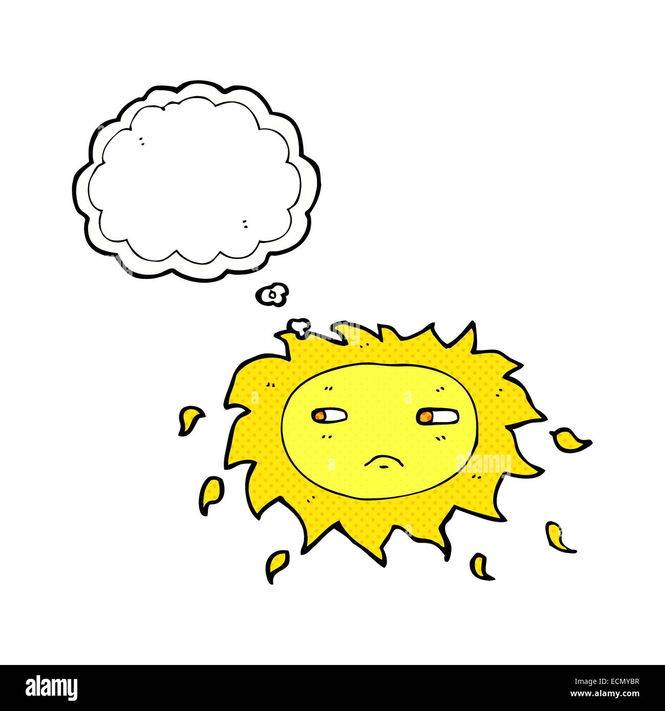 cartoon sad sun with thought bubble Stock Vector Image & Art - Alamy