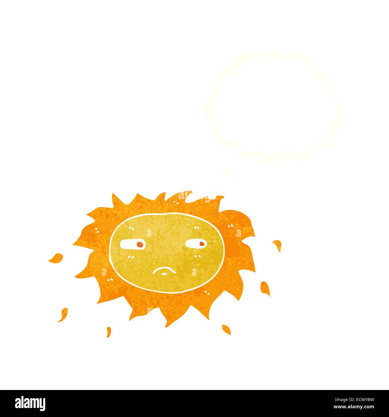 cartoon sad sun with thought bubble Stock Vector Image & Art - Alamy