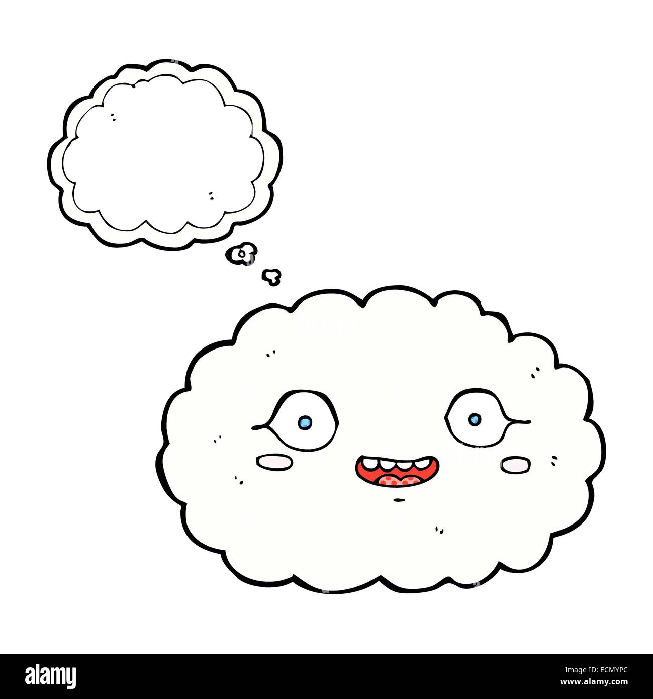 happy cartoon cloud with thought bubble Stock Vector Image & Art - Alamy
