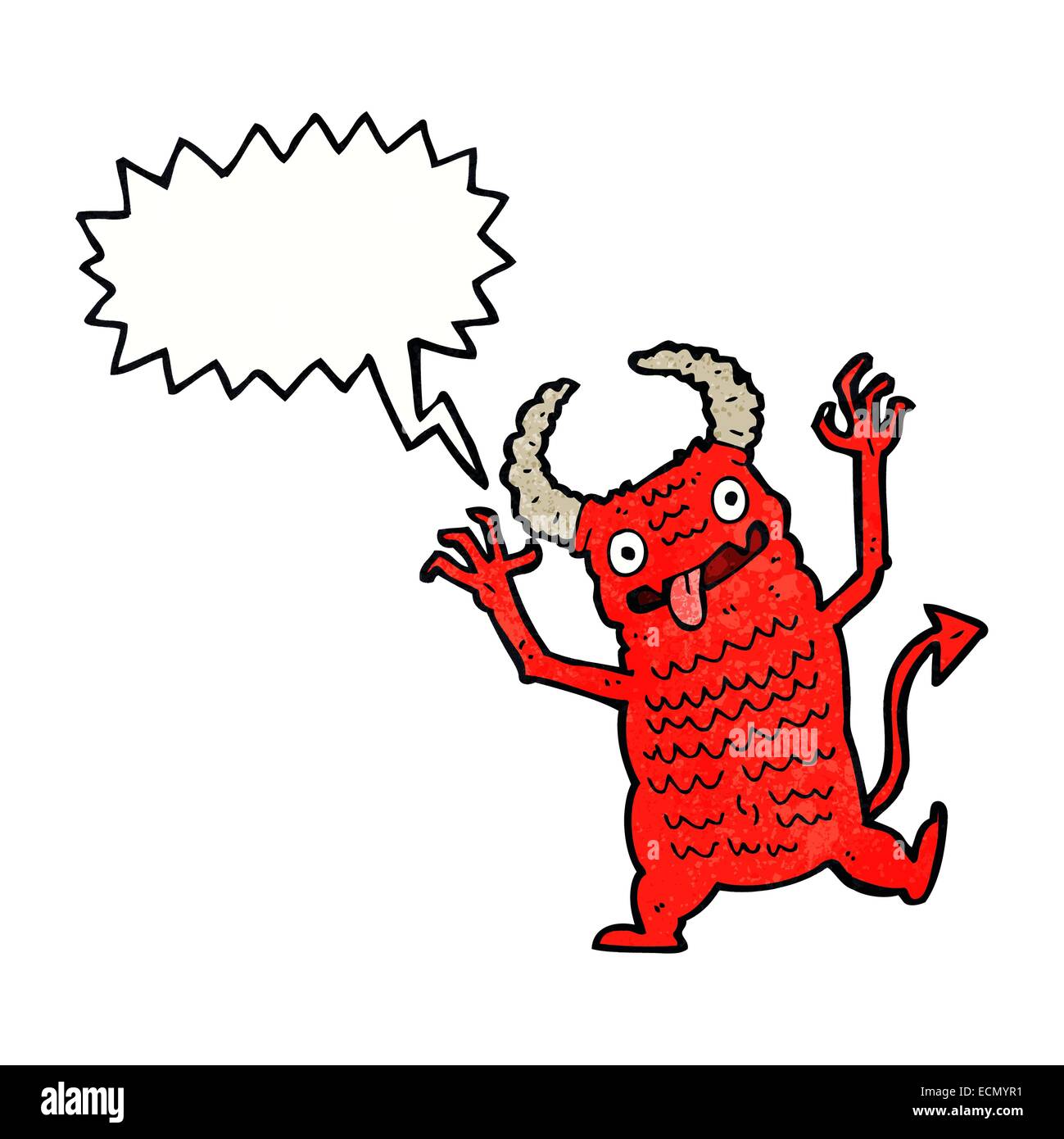 cartoon demon with speech bubble Stock Vector Image & Art - Alamy