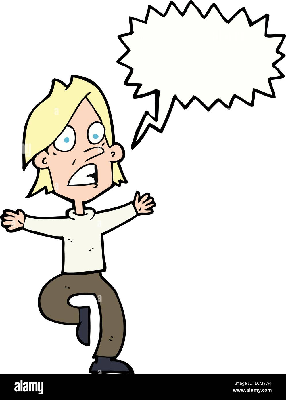 cartoon panicking man with speech bubble Stock Vector Image & Art - Alamy