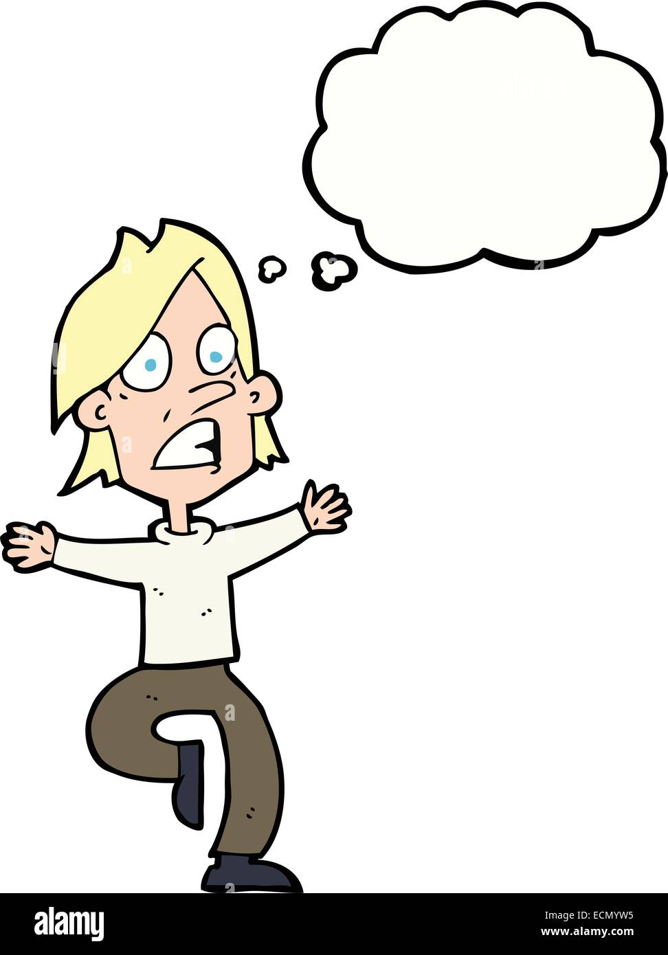 cartoon panicking man with thought bubble Stock Vector Image & Art - Alamy