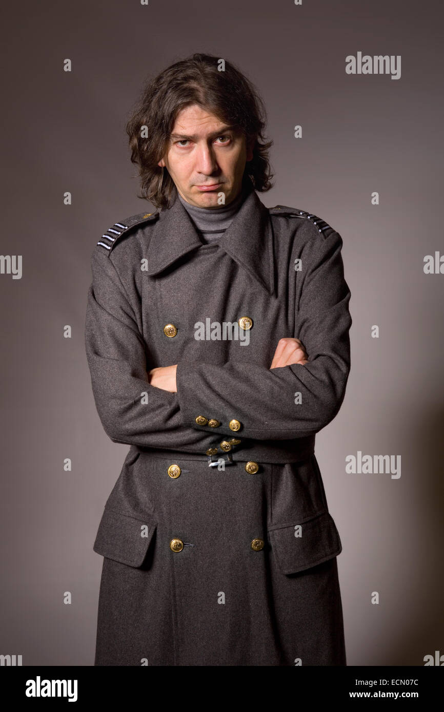 young man dressed as russian military, studio picture Stock Photo - Alamy