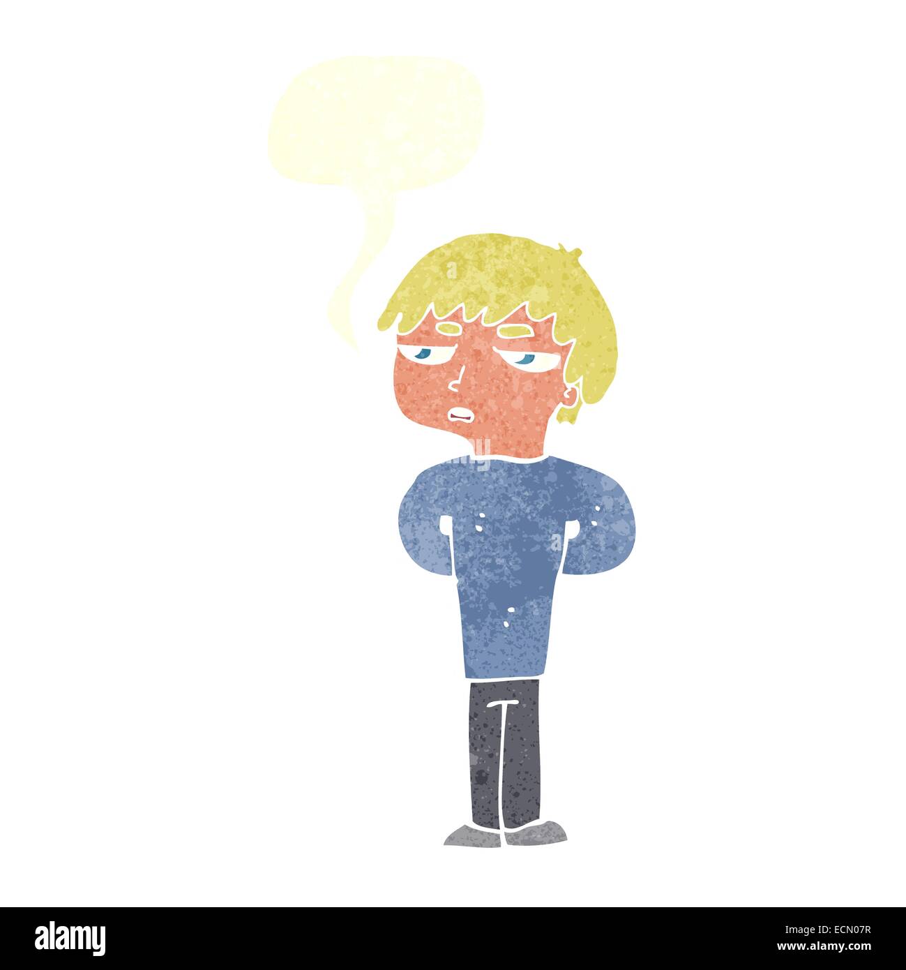 cartoon antisocial boy with speech bubble Stock Vector Image & Art - Alamy
