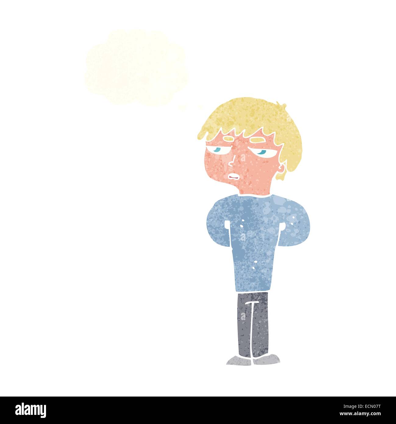 cartoon antisocial boy with thought bubble Stock Vector Image & Art - Alamy