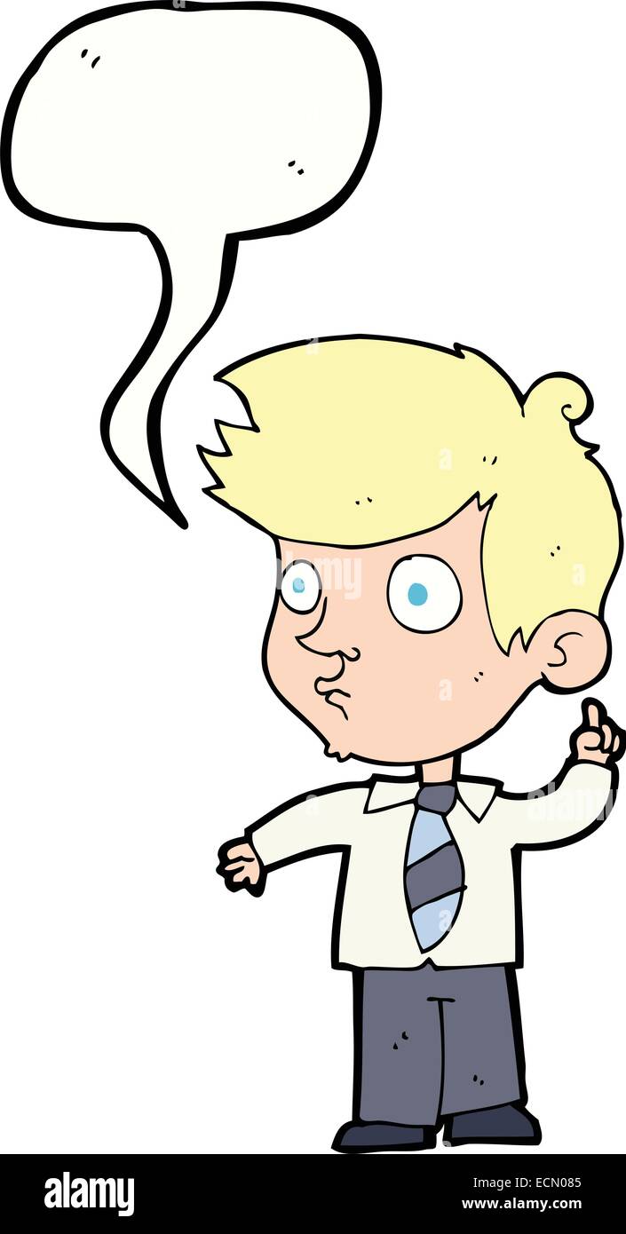 cartoon boy asking question with speech bubble Stock Vector Image & Art ...