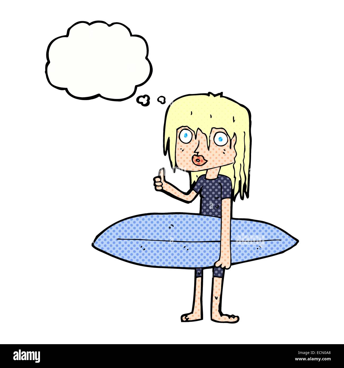 Surfer girl cartoon hi-res stock photography and images - Alamy