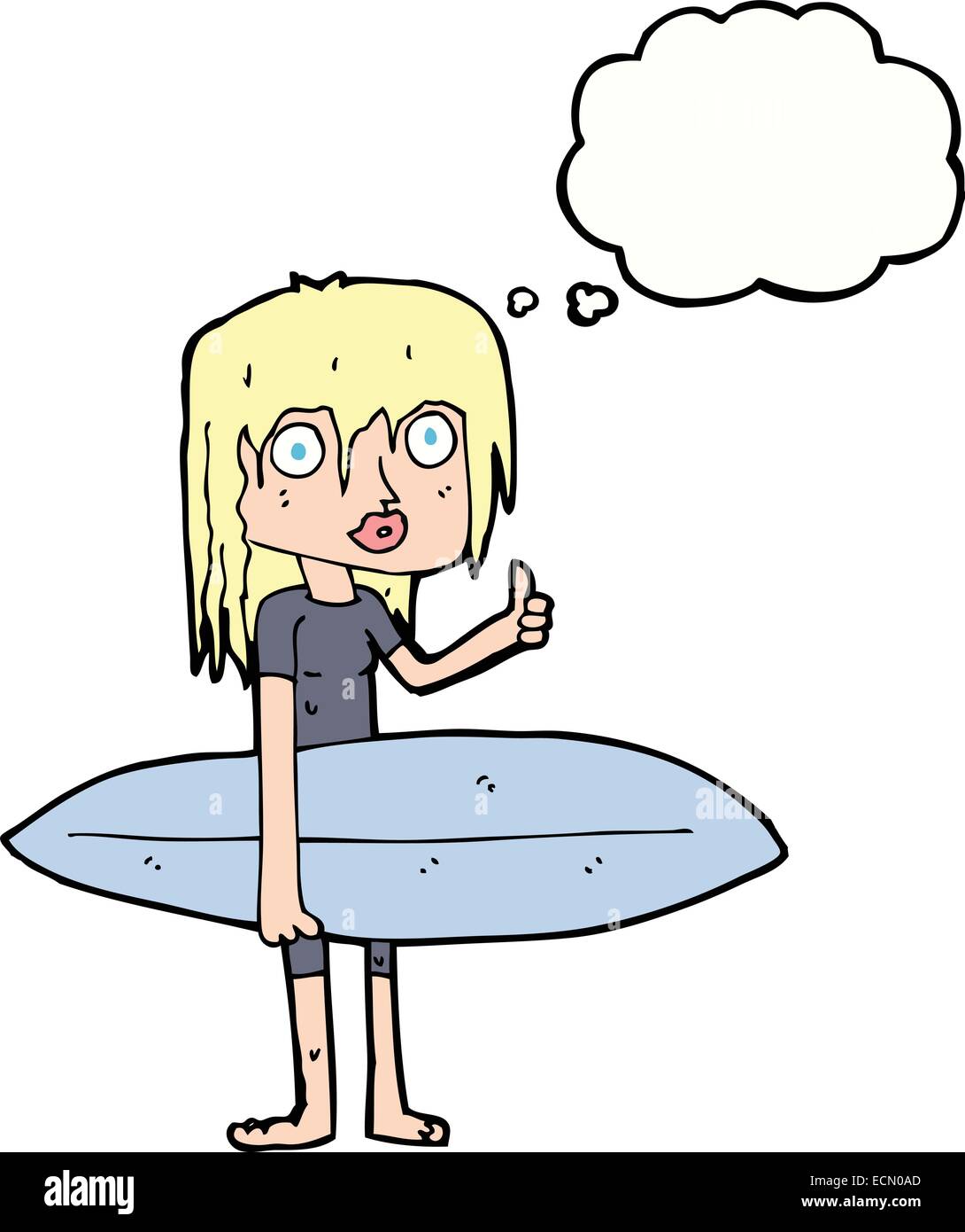 Surfer girl cartoon hi-res stock photography and images - Alamy