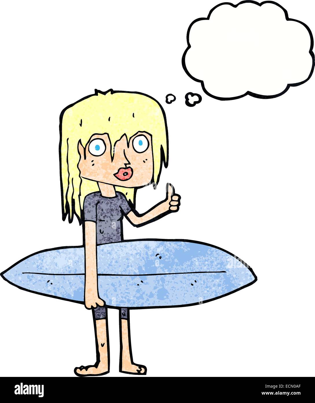 Surfer girl cartoon hi-res stock photography and images - Alamy