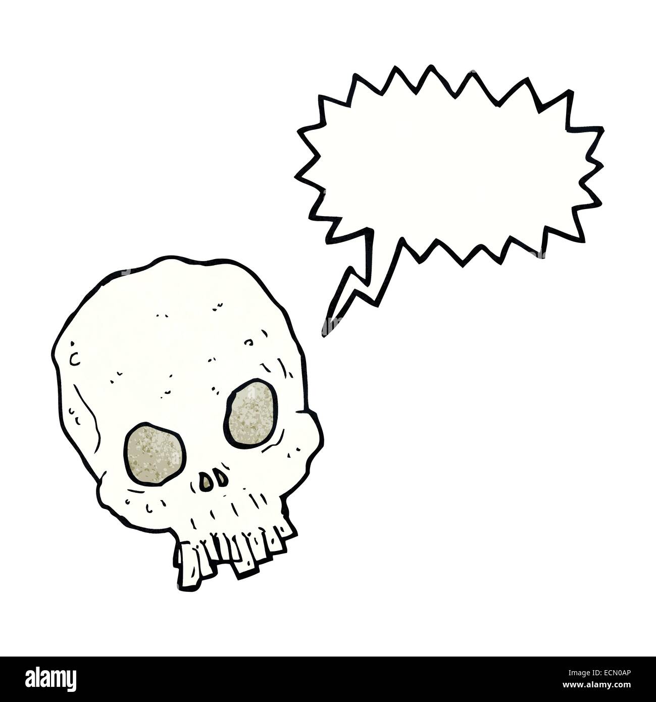 cartoon spooky skull with speech bubble Stock Vector Image & Art - Alamy