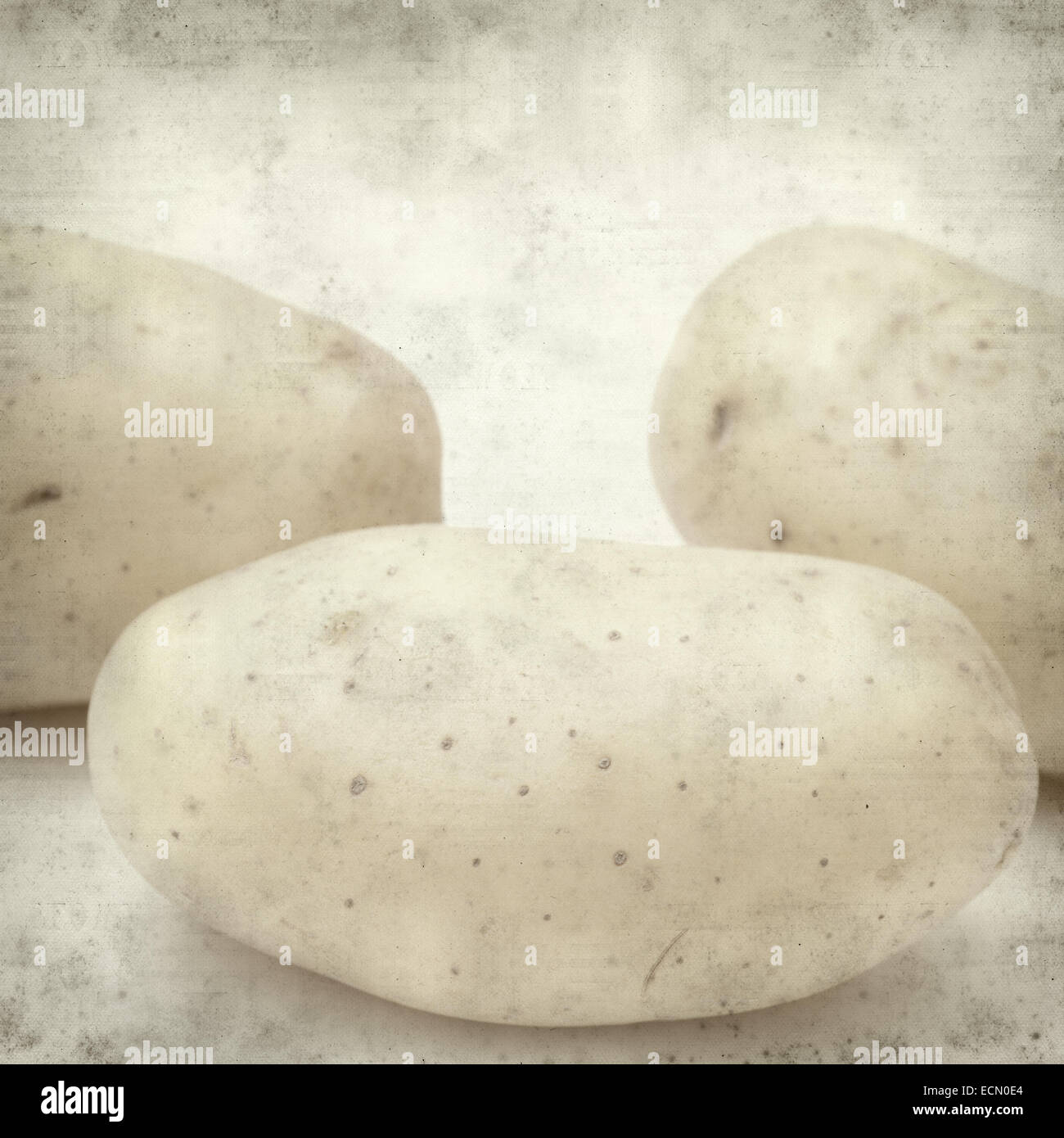 textured old paper background with new potatoes Stock Photo - Alamy