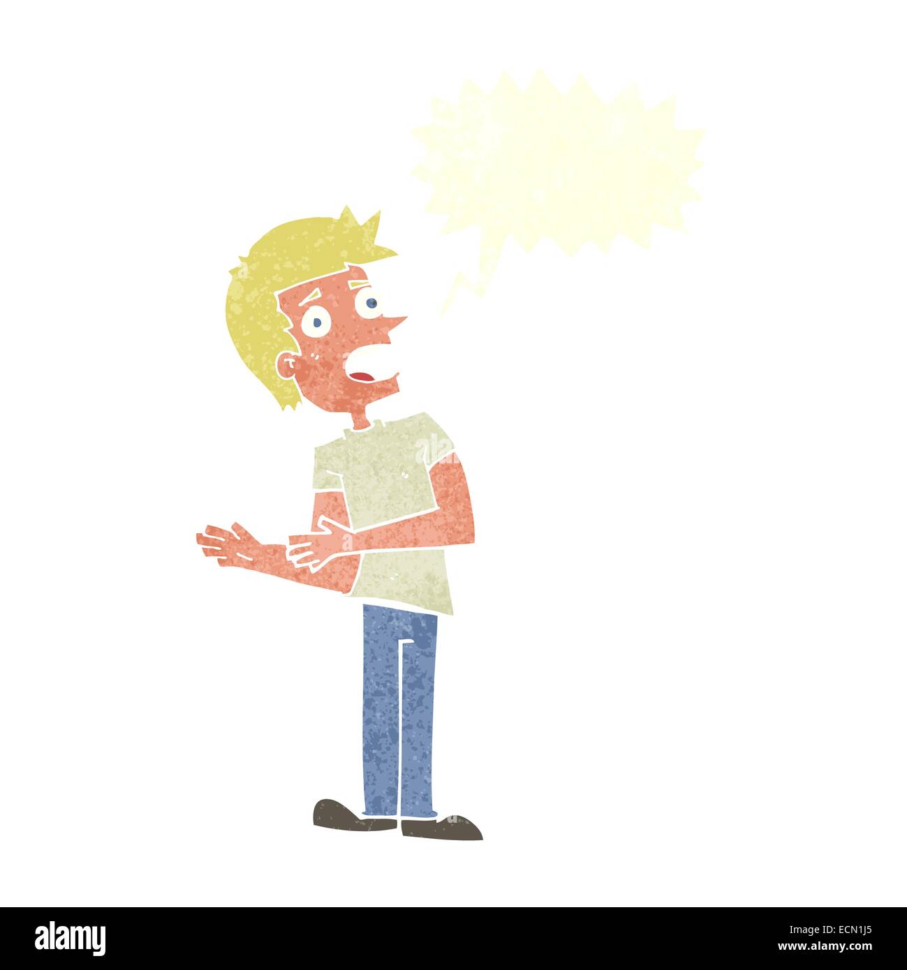 cartoon man making excuses with speech bubble Stock Vector Image & Art ...