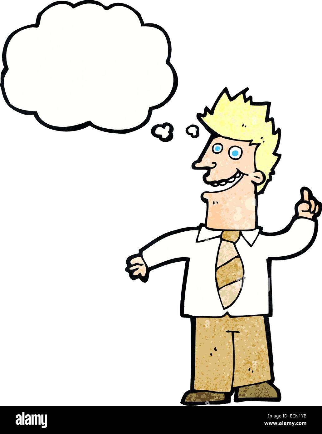 cartoon man with good idea with thought bubble Stock Vector Image & Art ...