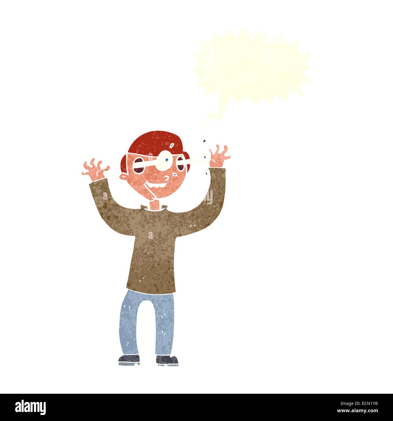 cartoon man with eyes popping out of head with speech bubble Stock ...