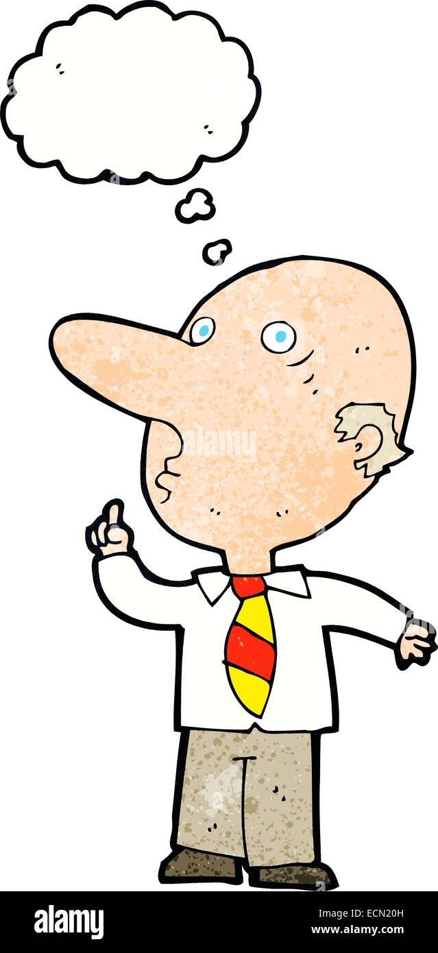 cartoon bald man asking question with thought bubble Stock Vector Image & Art - Alamy