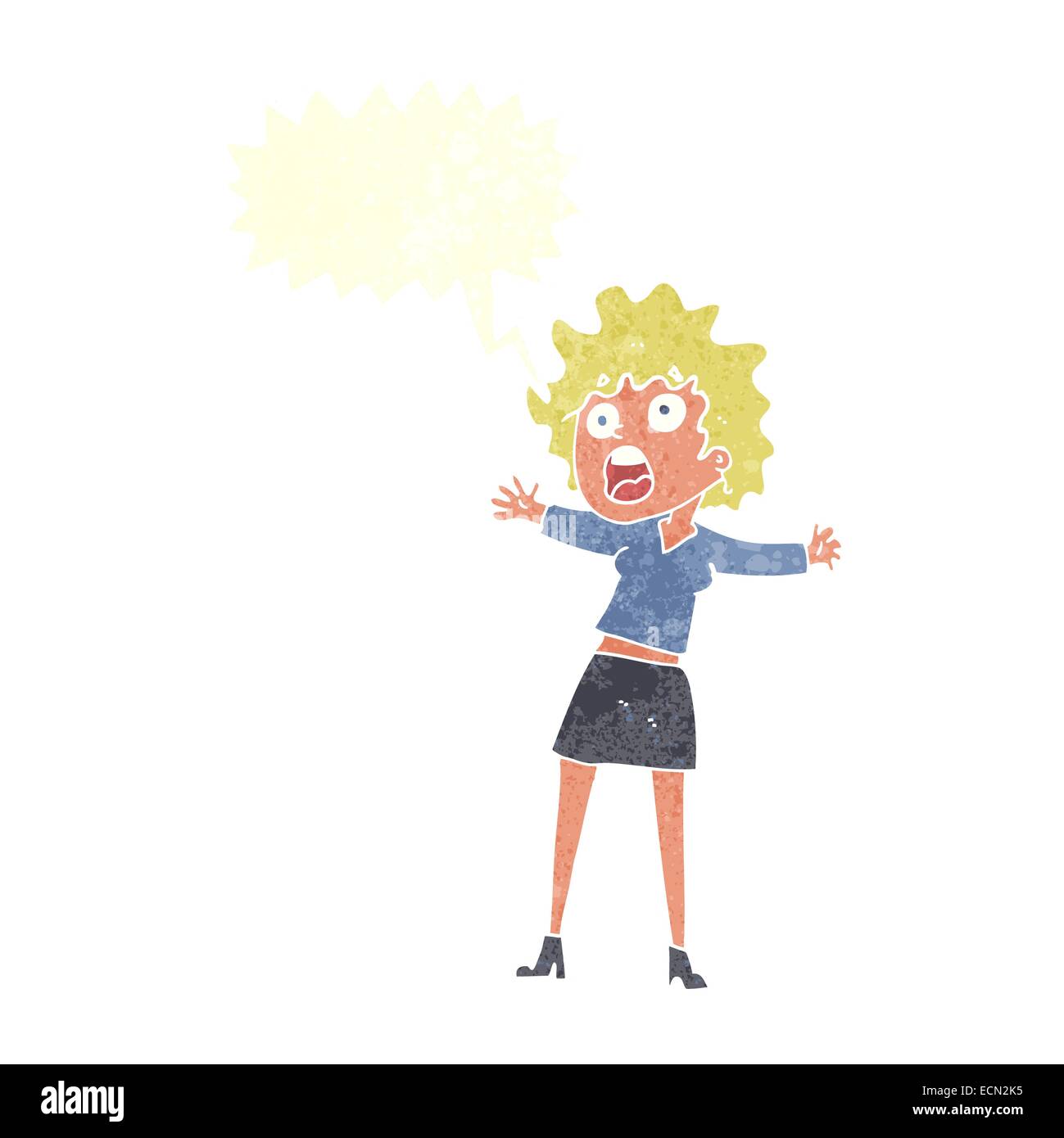 Cartoon frightened woman bubble hi-res stock photography and images - Alamy