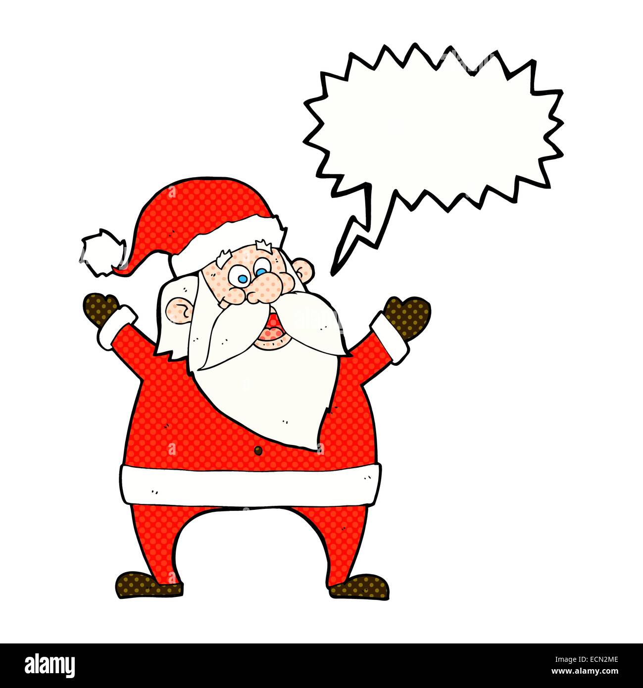 jolly santa cartoon with speech bubble Stock Vector Image & Art - Alamy