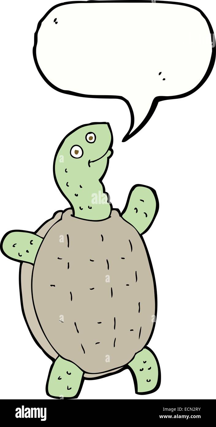 cartoon happy turtle with speech bubble Stock Vector Image & Art - Alamy