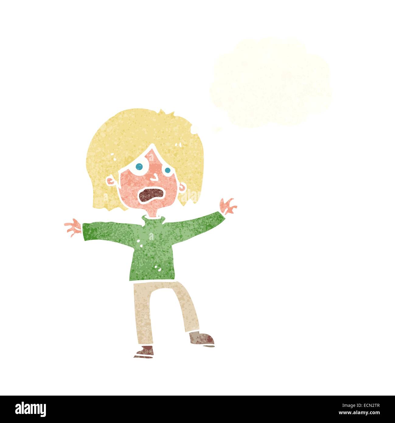 cartoon scared person with thought bubble Stock Vector Image & Art - Alamy