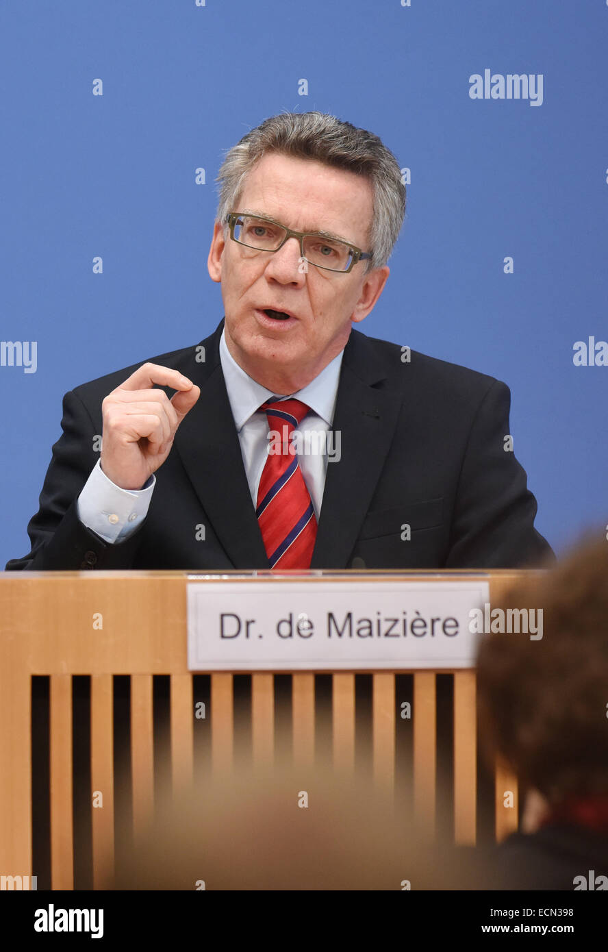 Berlin, Germany. 17th Dec, 2014. German Interior Minister Thomas de ...