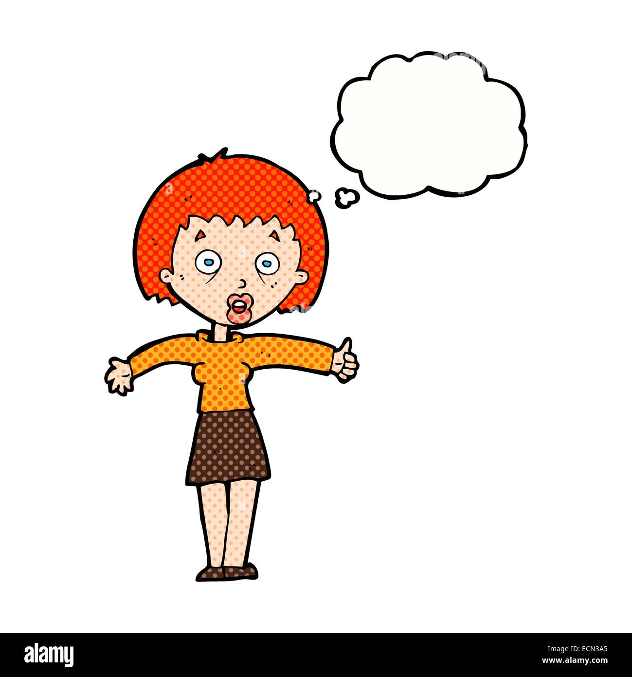 cartoon amazed woman with thought bubble Stock Vector Image & Art - Alamy