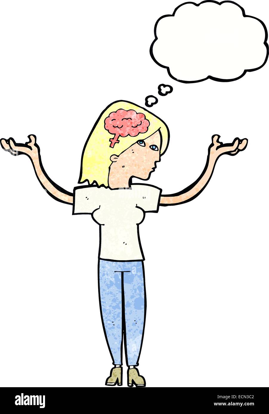 cartoon intelligent woman with thought bubble Stock Vector Image & Art ...