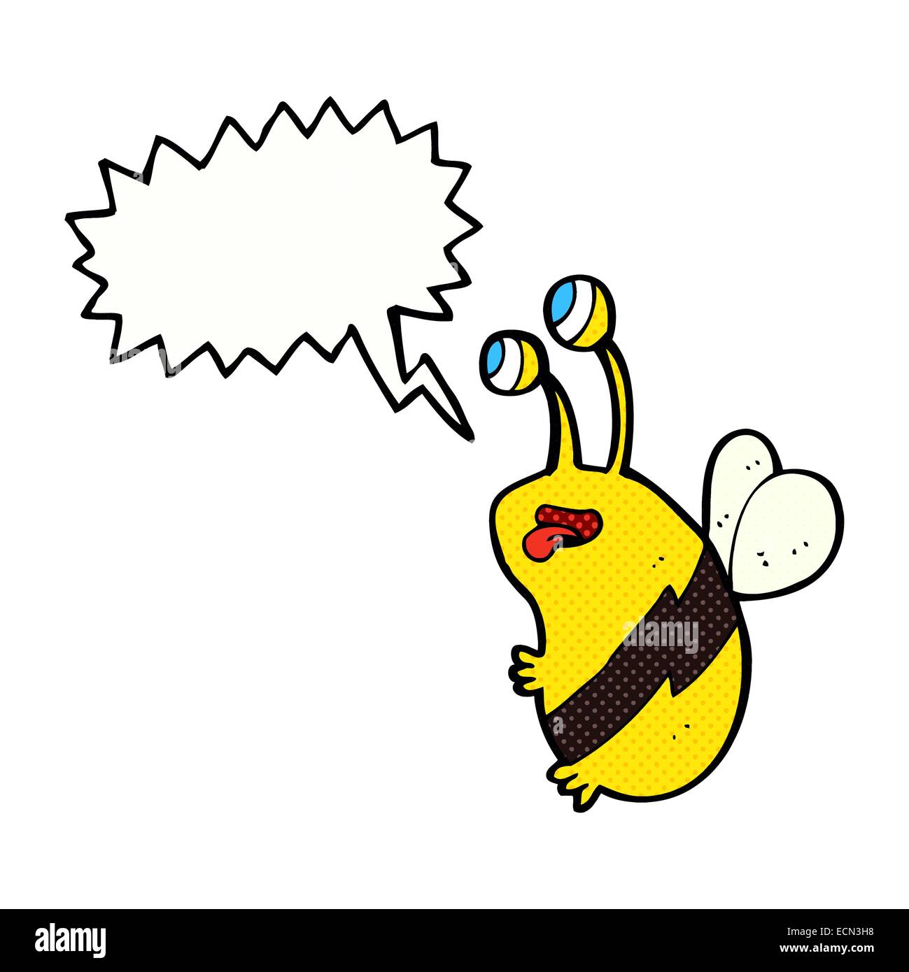 cartoon funny bee with speech bubble Stock Vector Image & Art - Alamy