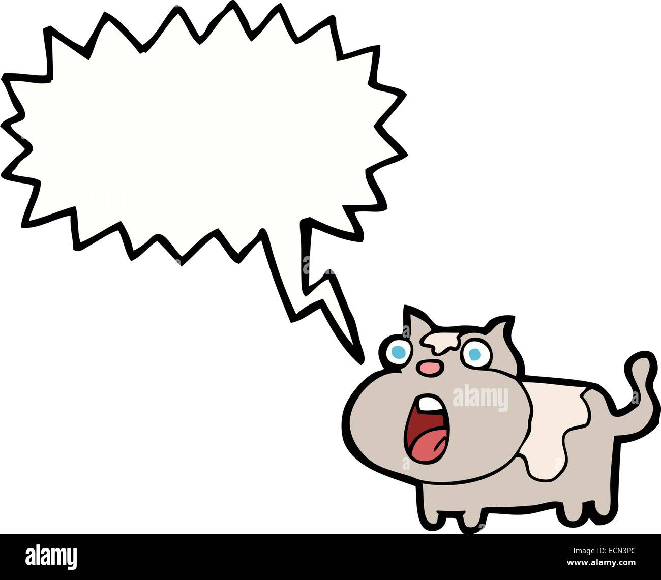 cartoon shocked cat with speech bubble Stock Vector Image & Art - Alamy