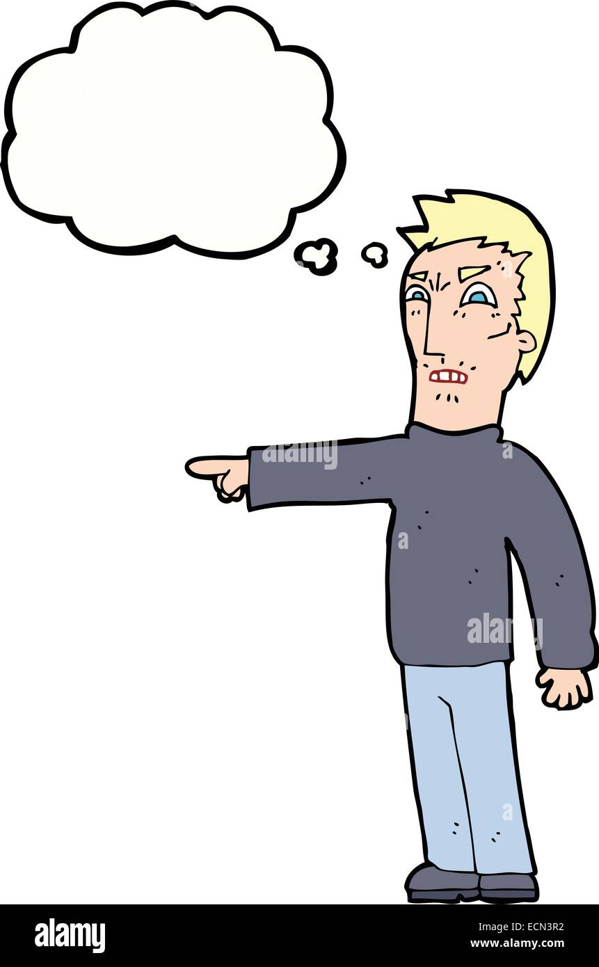 cartoon angry man pointing with thought bubble Stock Vector Image & Art ...