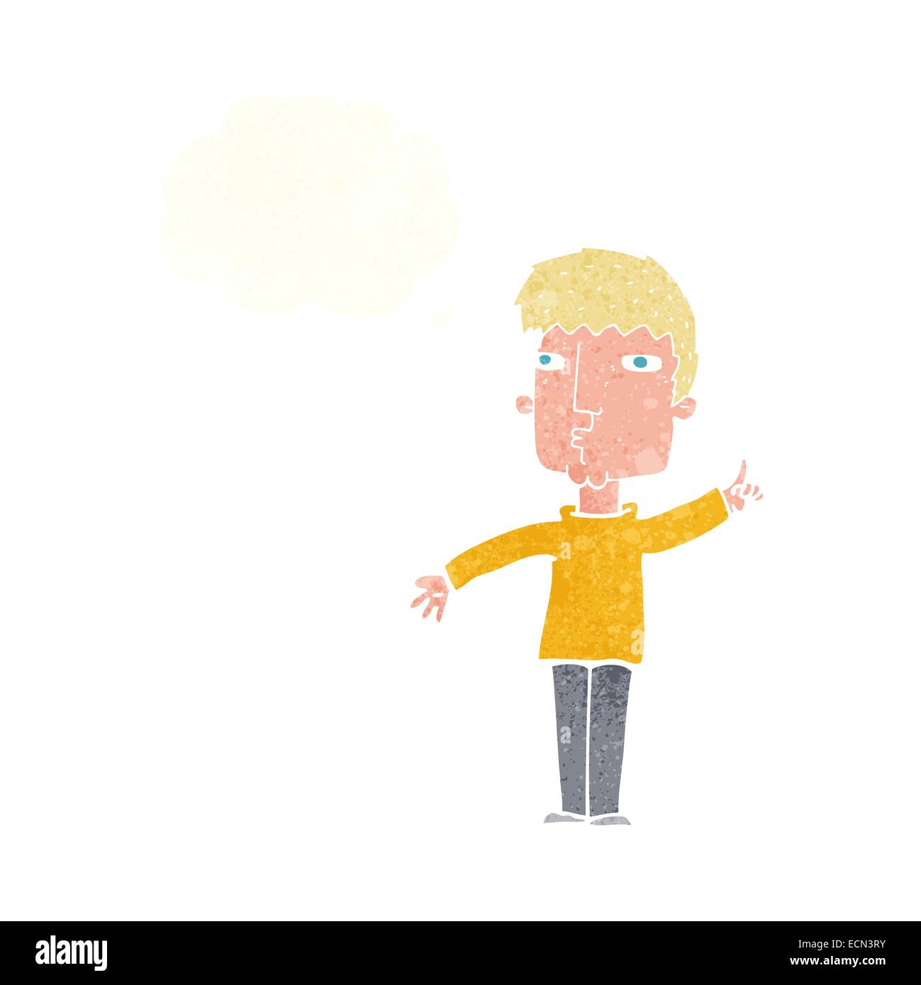 cartoon man raising point with thought bubble Stock Vector Image & Art ...