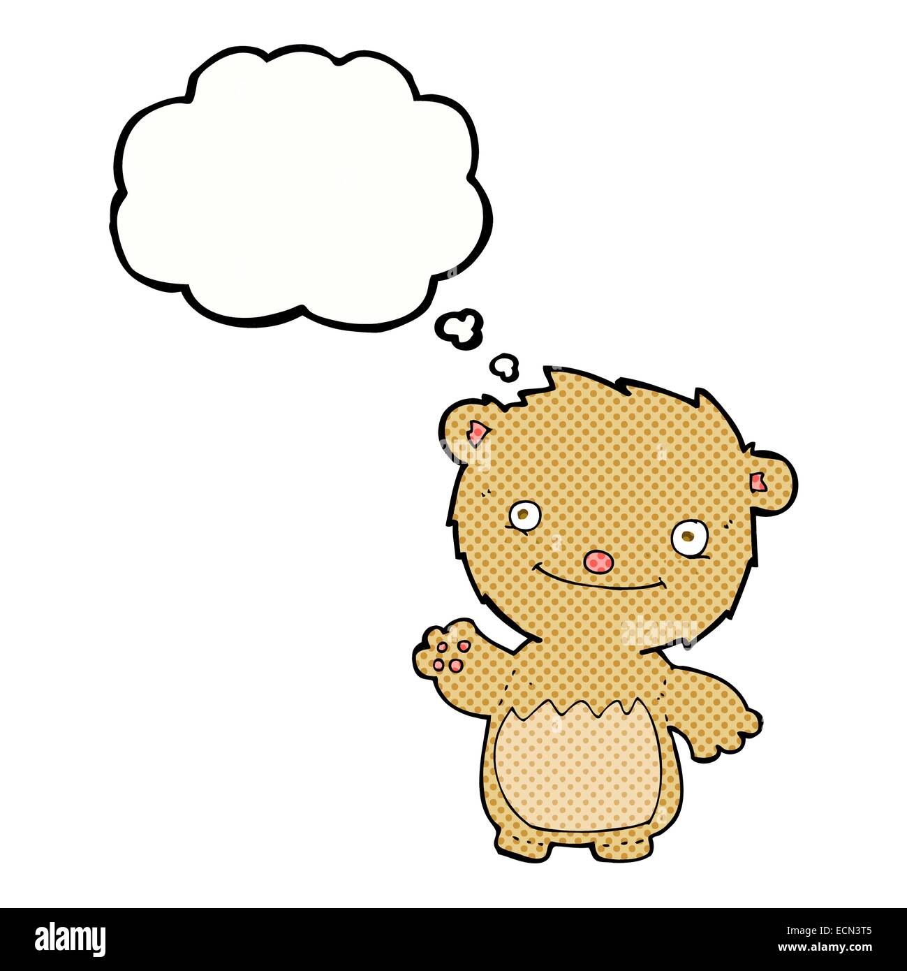 cartoon waving teddy bear with thought bubble Stock Vector Image & Art ...