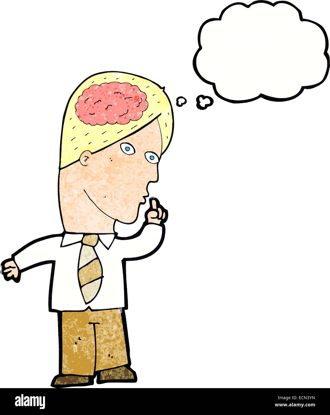 Cartoon man big brain thought hi-res stock photography and images - Alamy