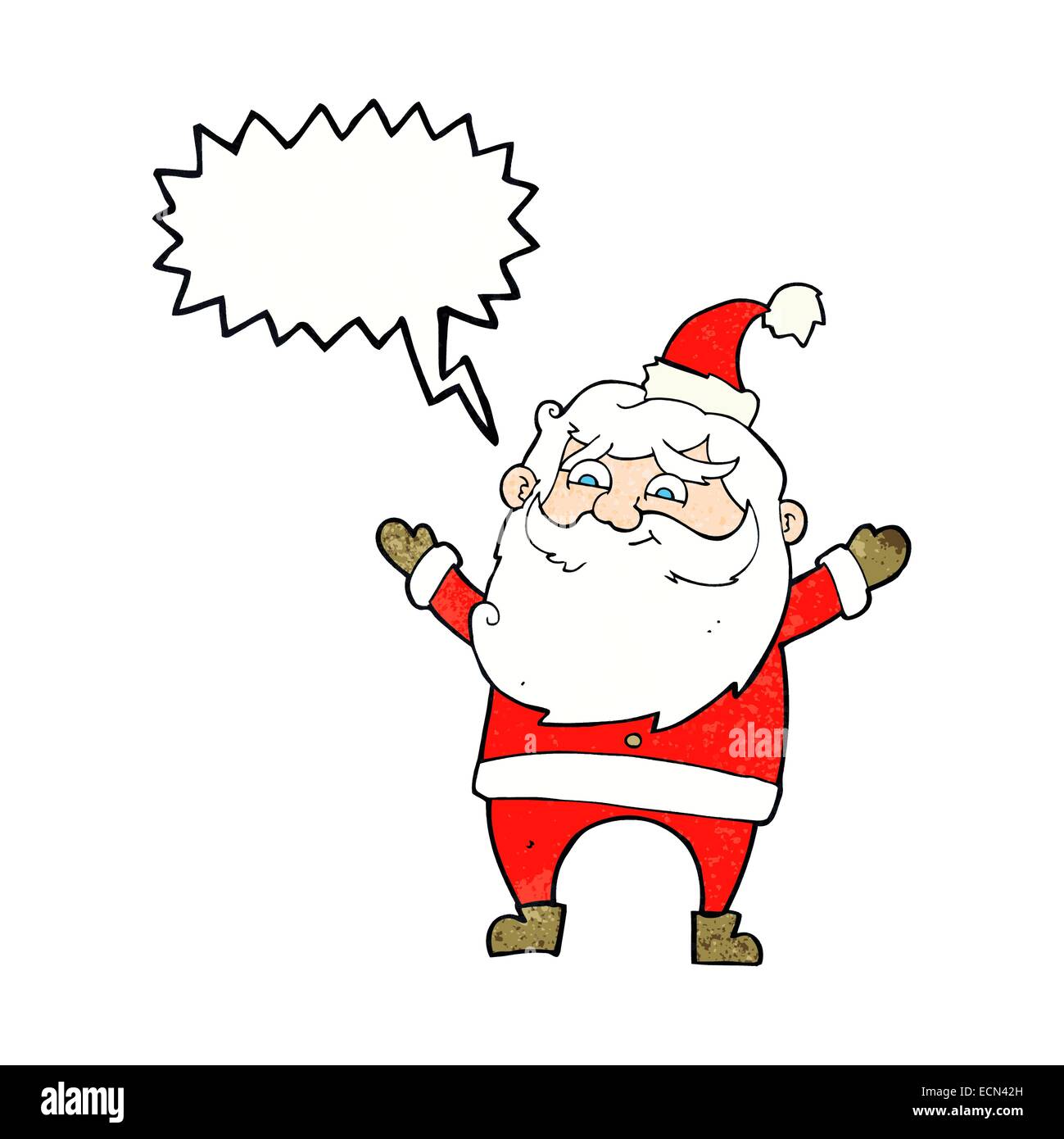 cartoon happy santa claus with speech bubble Stock Vector Image & Art ...