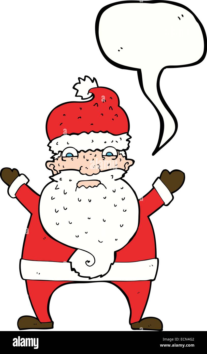 cartoon stressed out santa with speech bubble Stock Vector Image & Art ...
