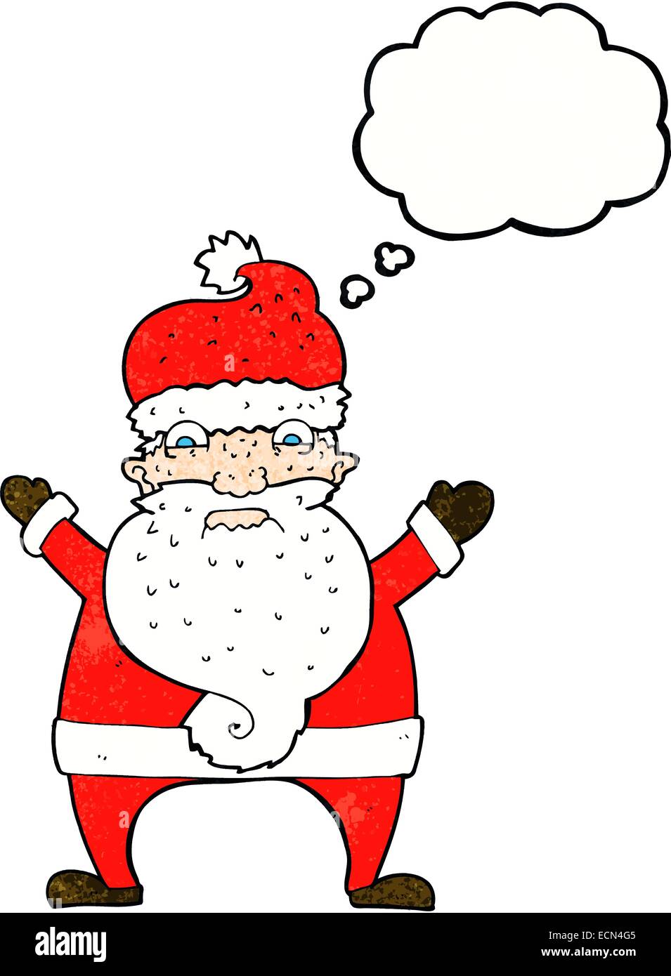cartoon stressed out santa with thought bubble Stock Vector Image & Art ...
