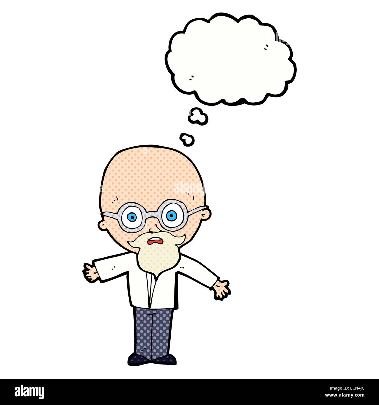 cartoon genius scientist with thought bubble Stock Vector Image & Art ...