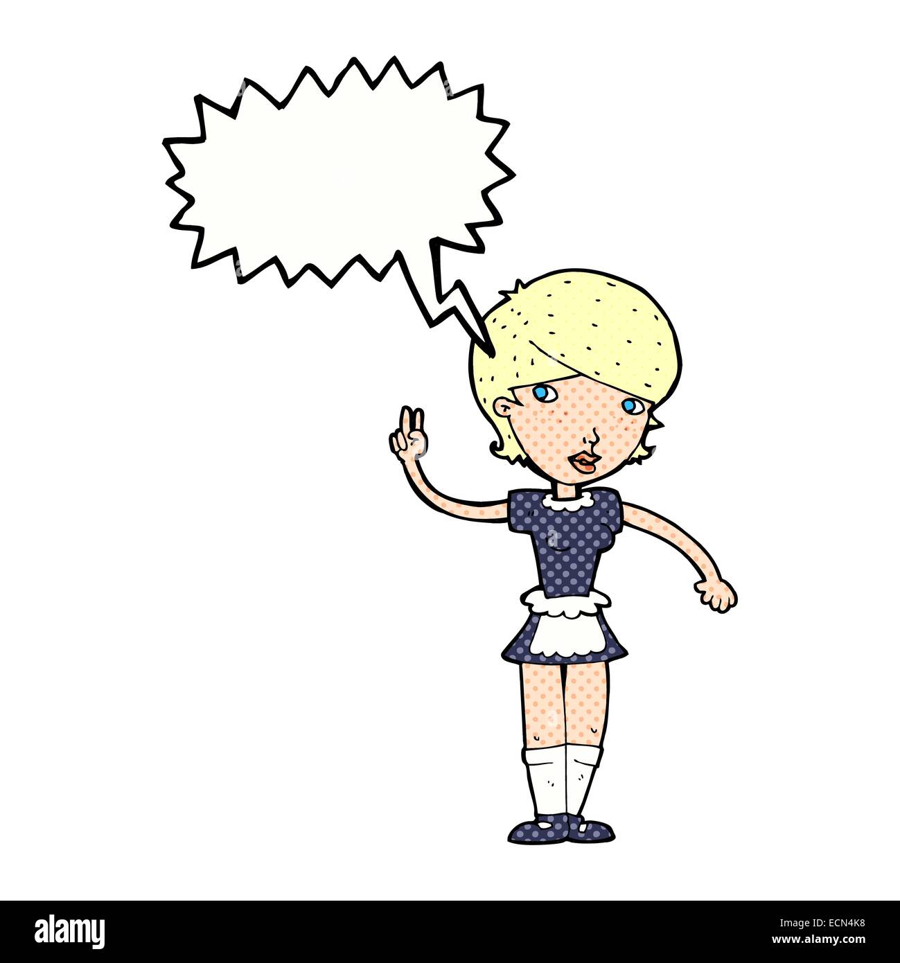 cartoon waitress taking order with speech bubble Stock Vector Image ...