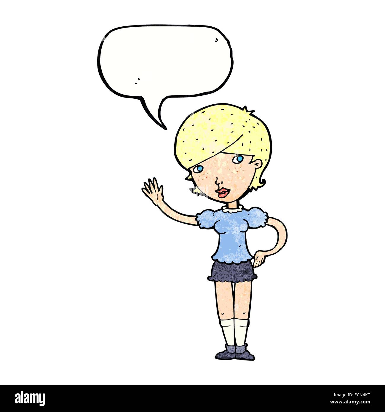 Cartoon girl waving bubble hi-res stock photography and images - Alamy