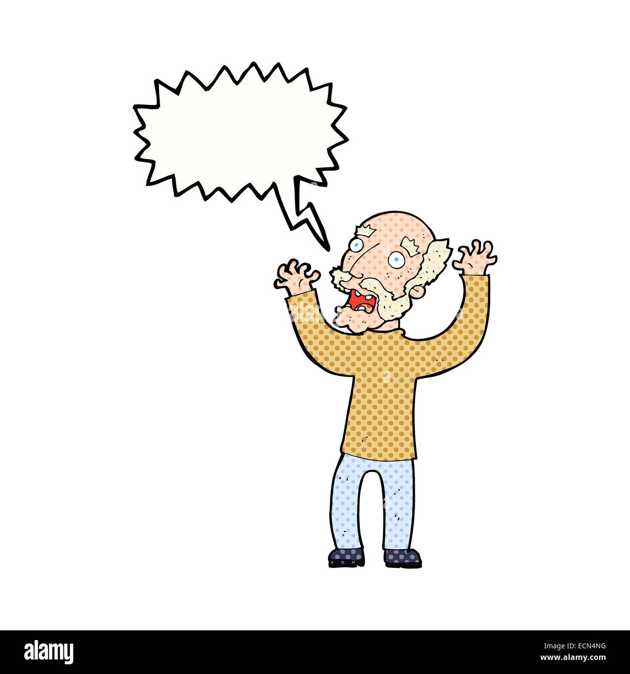 cartoon terrified old man with speech bubble Stock Vector Image & Art ...