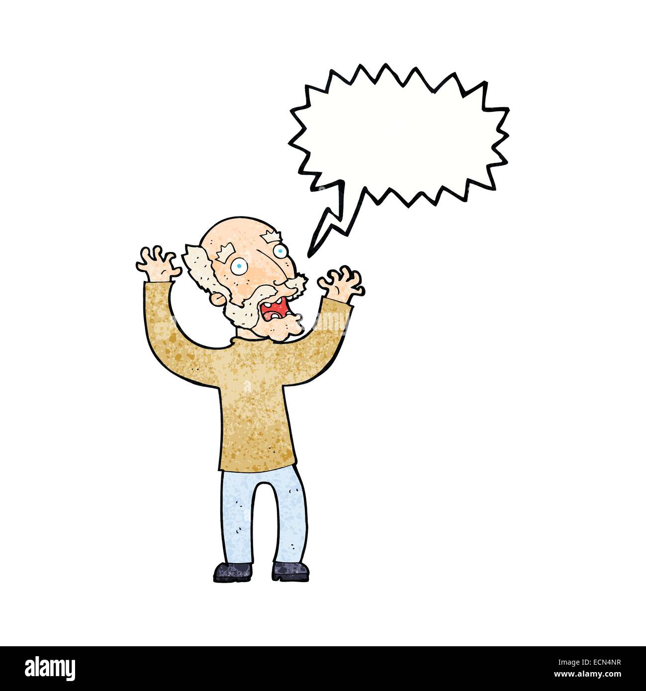 cartoon terrified old man with speech bubble Stock Vector Image & Art ...