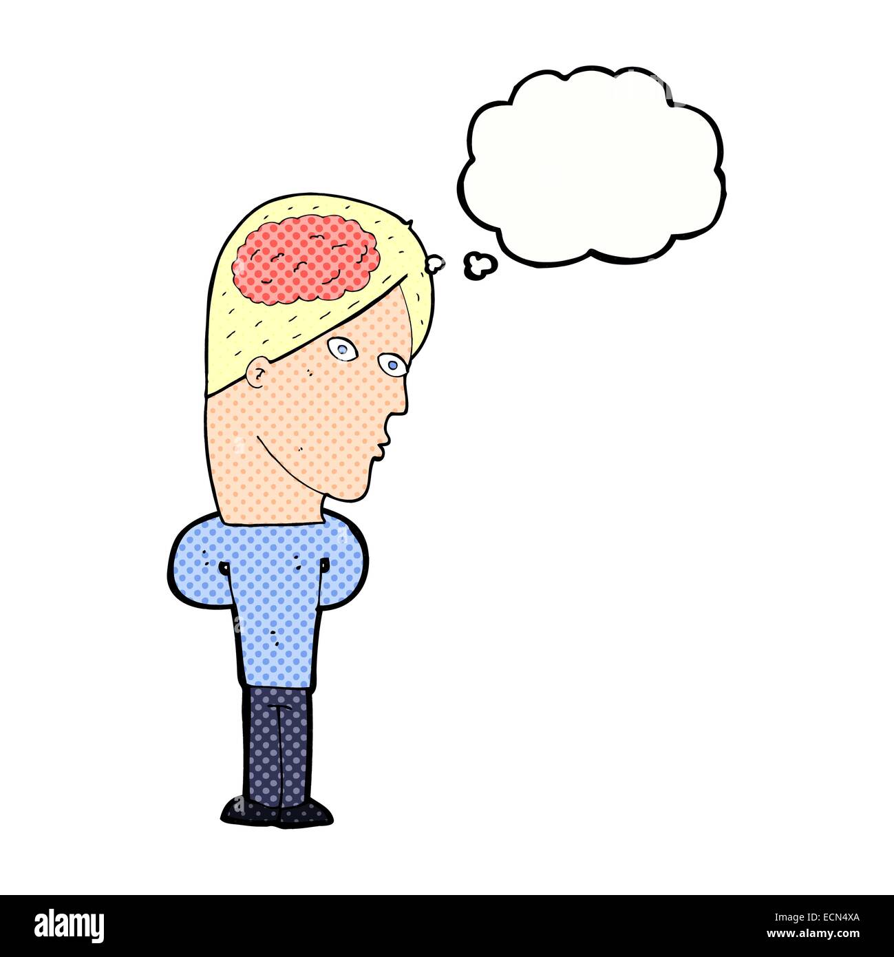 Cartoon man big brain thought hi-res stock photography and images - Alamy