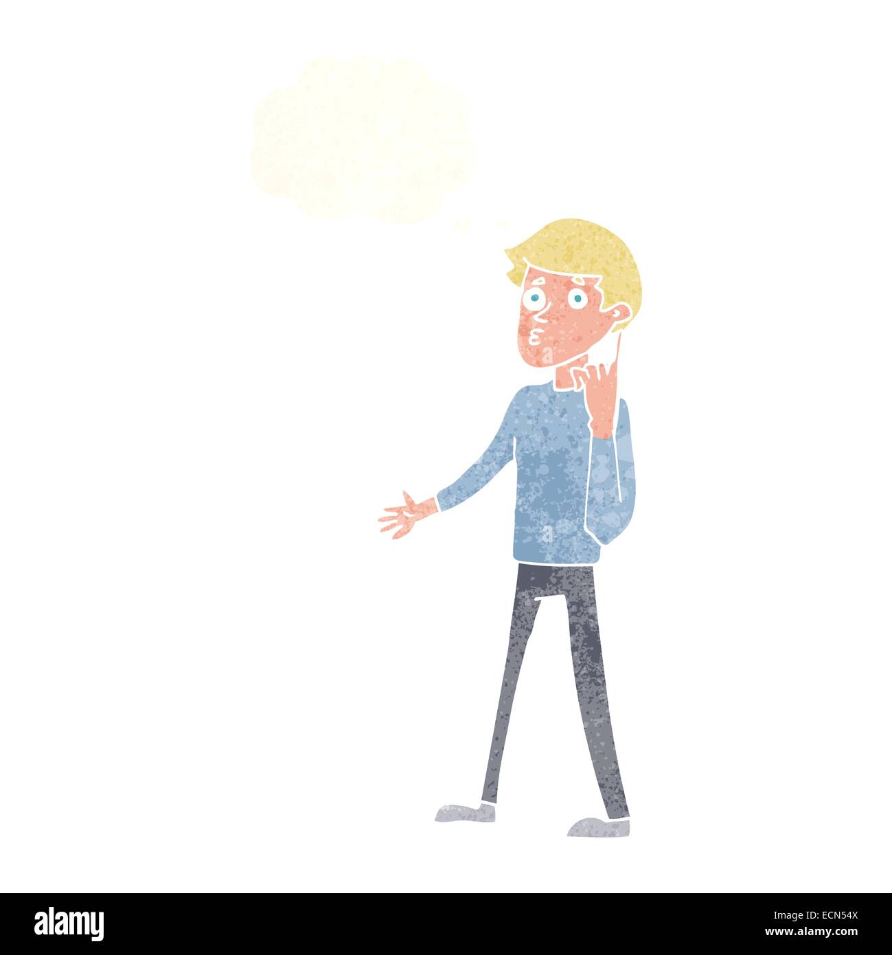 cartoon man asking question with thought bubble Stock Vector Image & Art - Alamy