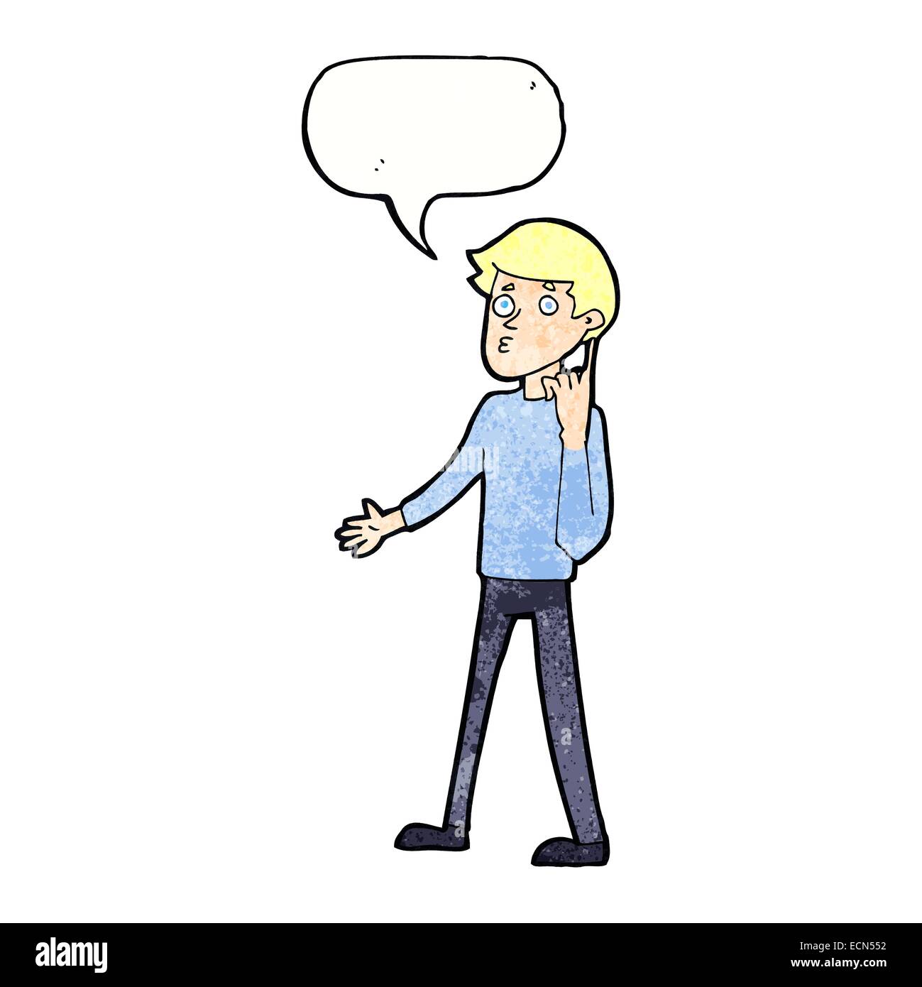cartoon man asking question with speech bubble Stock Vector Image & Art ...