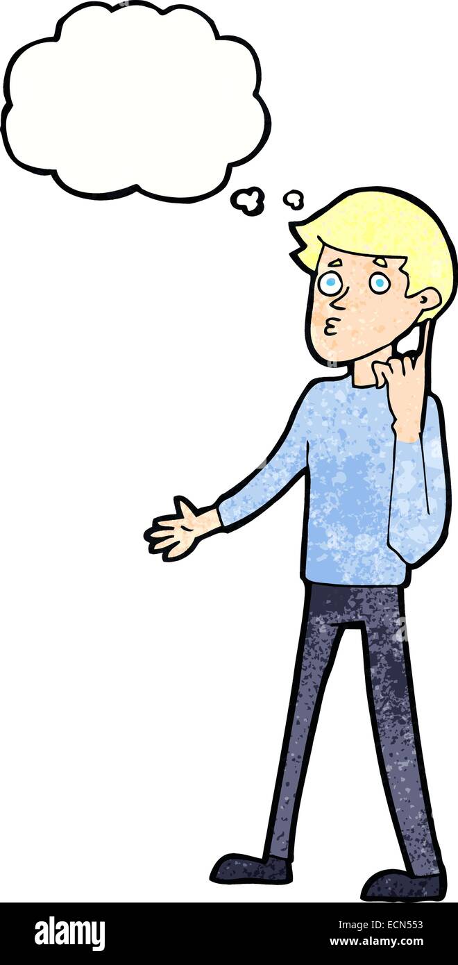 Cartoon man asking question bubble Stock Vector Images - Alamy