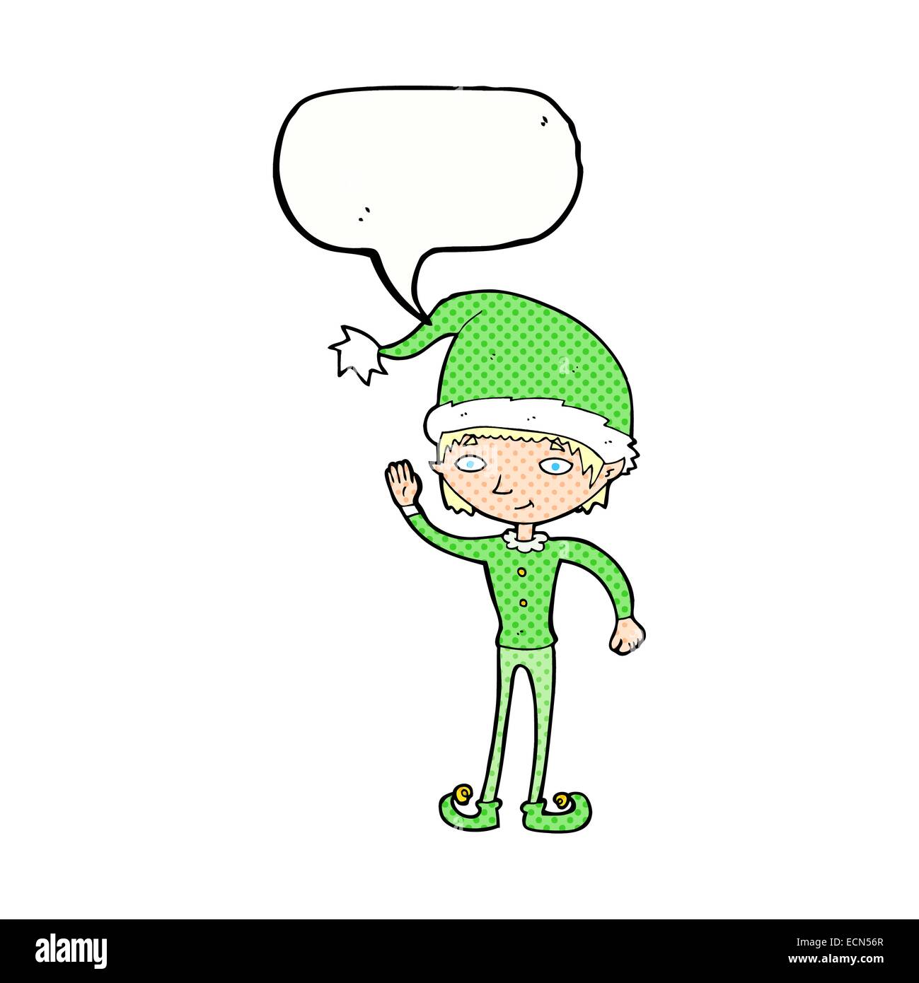 Cartoon waving christmas elf Cut Out Stock Images & Pictures - Alamy