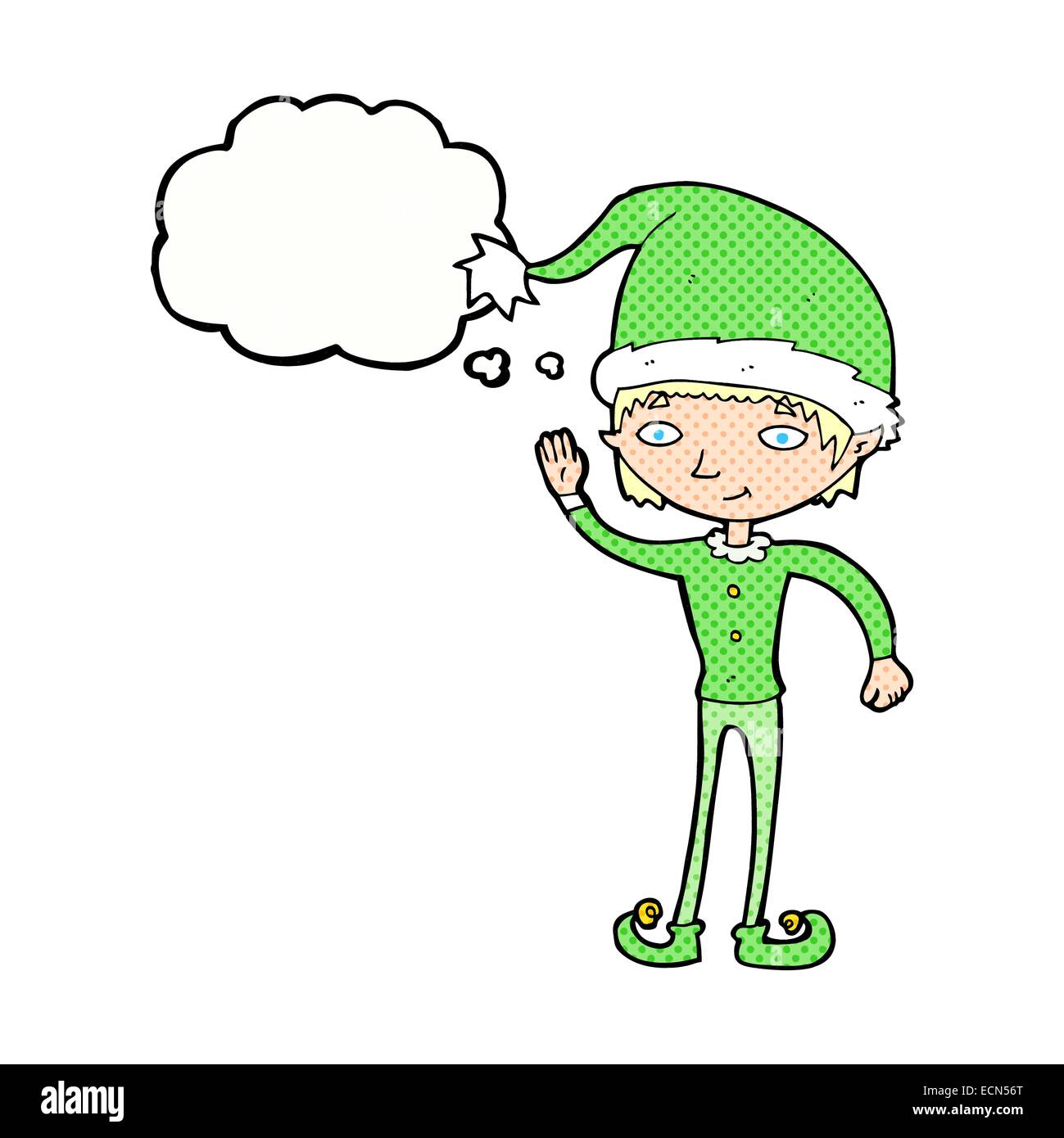 Cartoon waving christmas elf Cut Out Stock Images & Pictures - Alamy