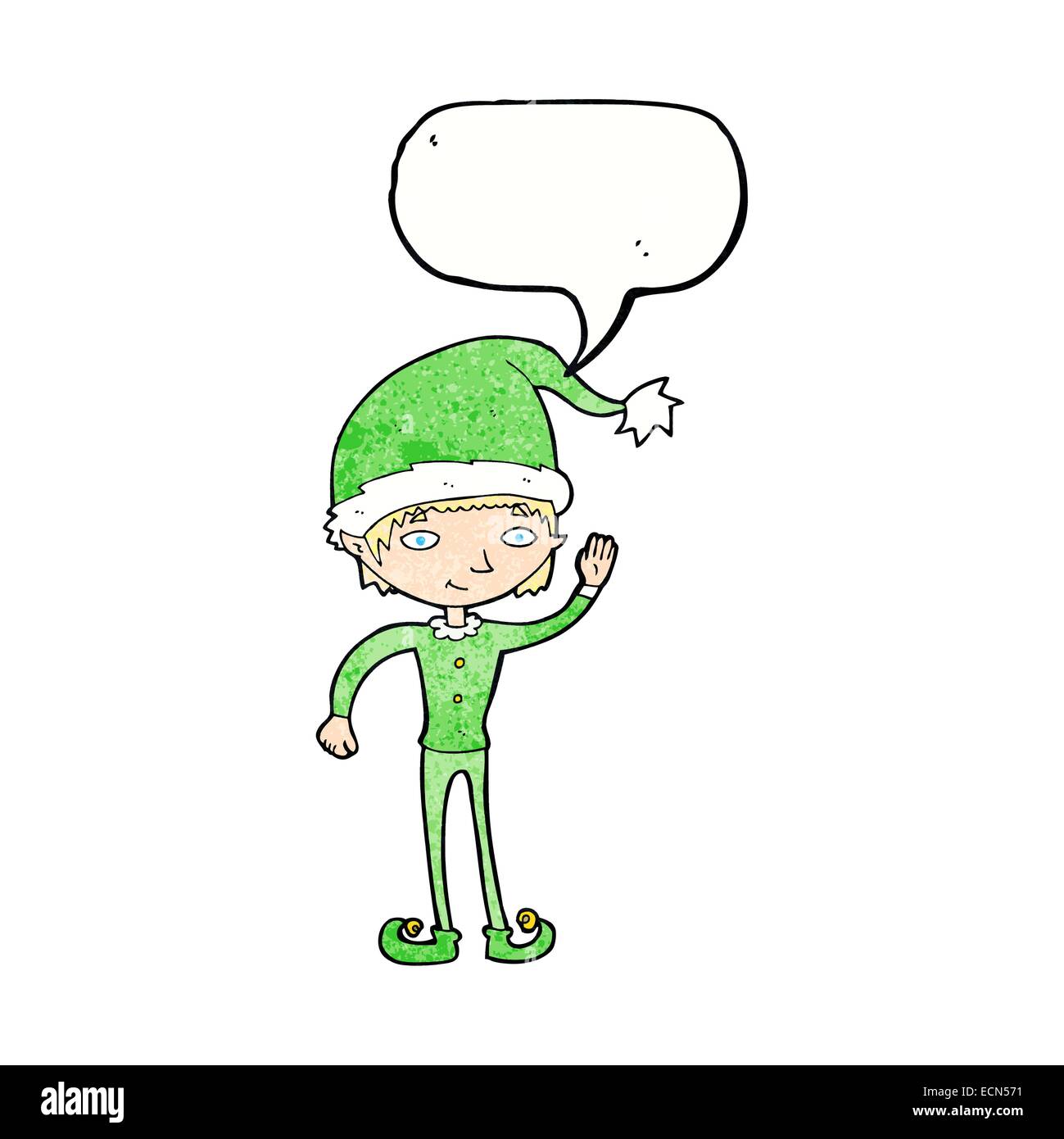 Cartoon waving christmas elf Cut Out Stock Images & Pictures - Alamy