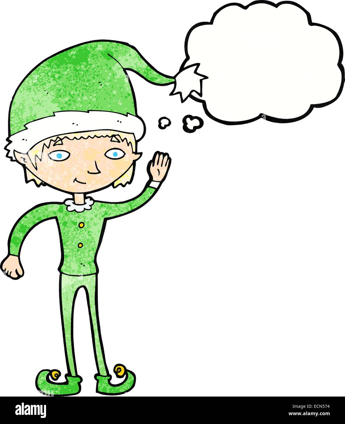 Cartoon waving christmas elf Cut Out Stock Images & Pictures - Alamy