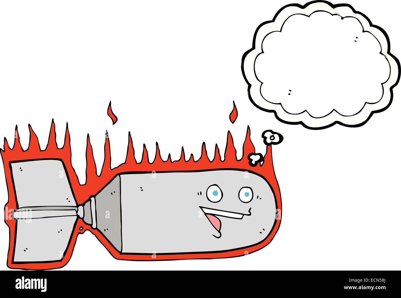 cartoon falling bomb with thought bubble Stock Vector Image & Art - Alamy